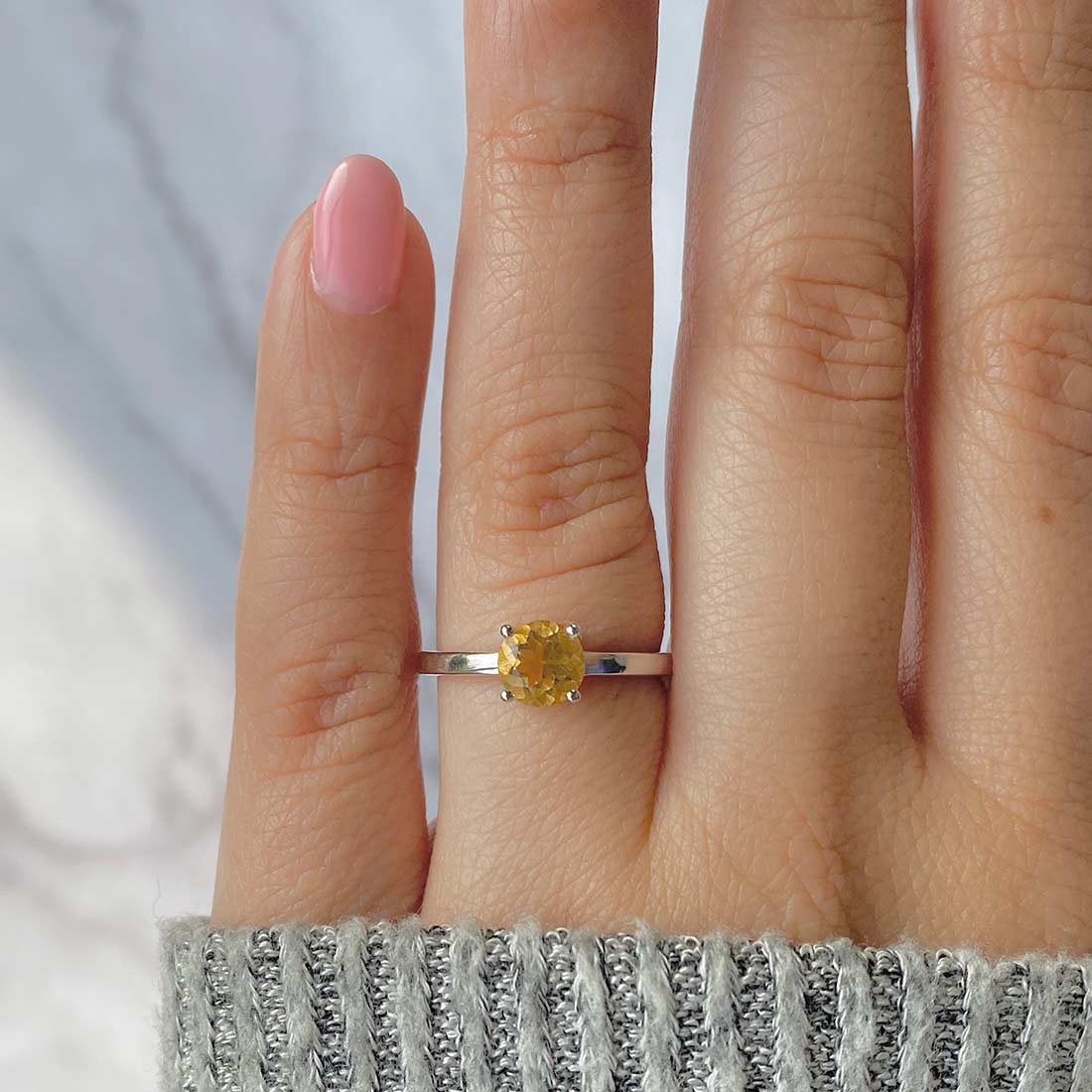 Dainty Citrine Rings | Buy 925 Sterling Silver Citrine Rings Online at ...