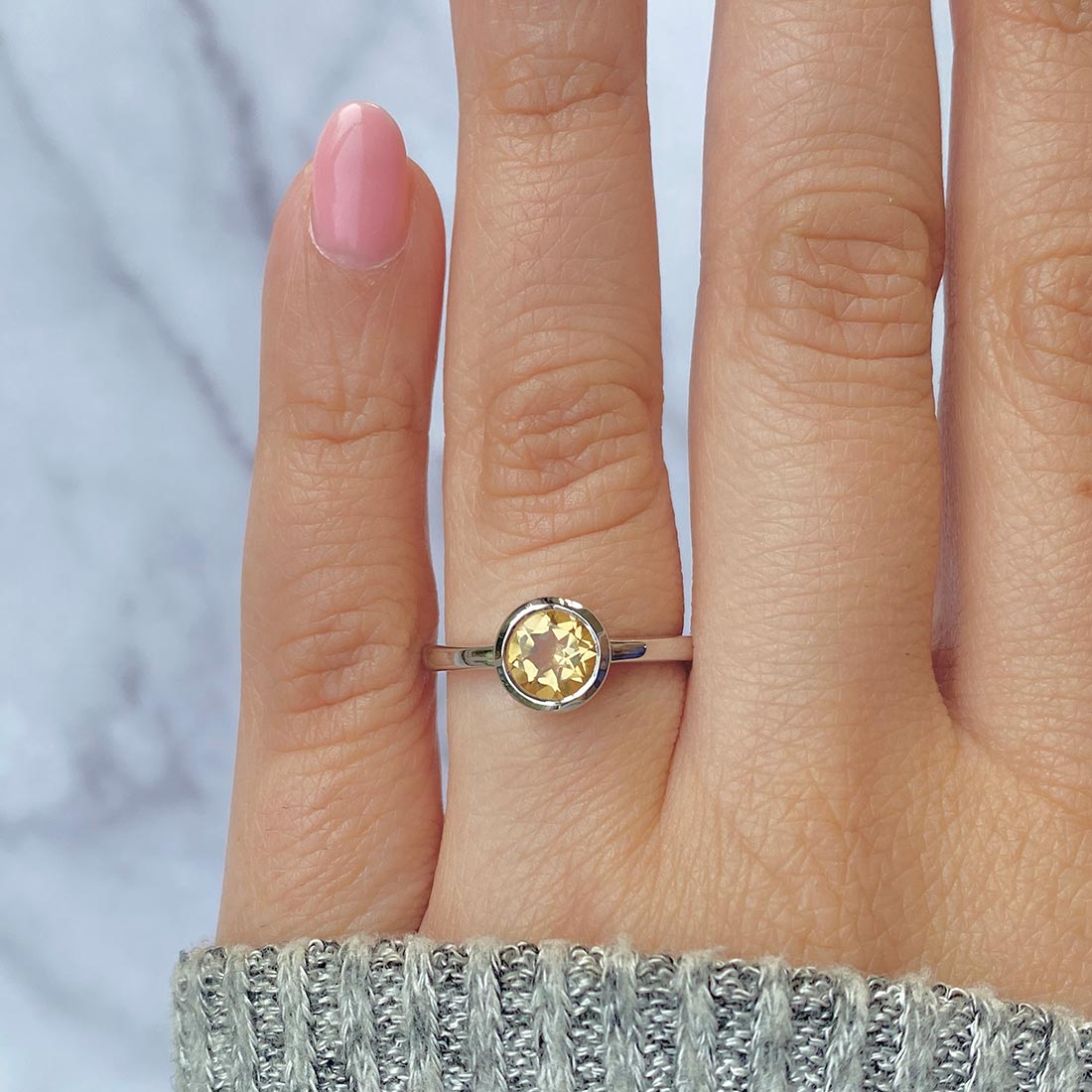 Dainty Citrine Rings | Buy 925 Sterling Silver Citrine Rings Online at ...
