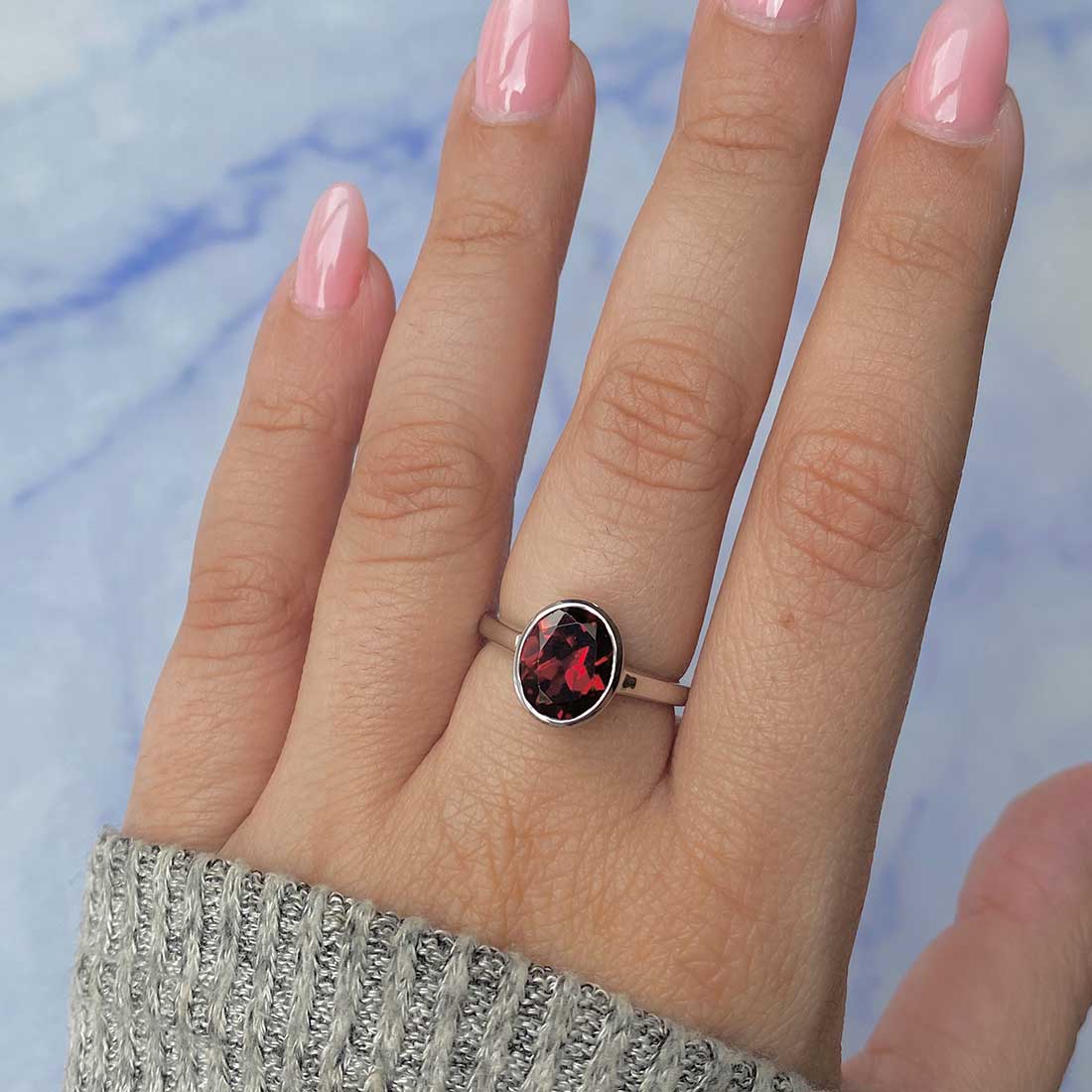 Dainty Garnet Ring | Buy Dainty Garnet Gemstone Rings Online in USA at ...