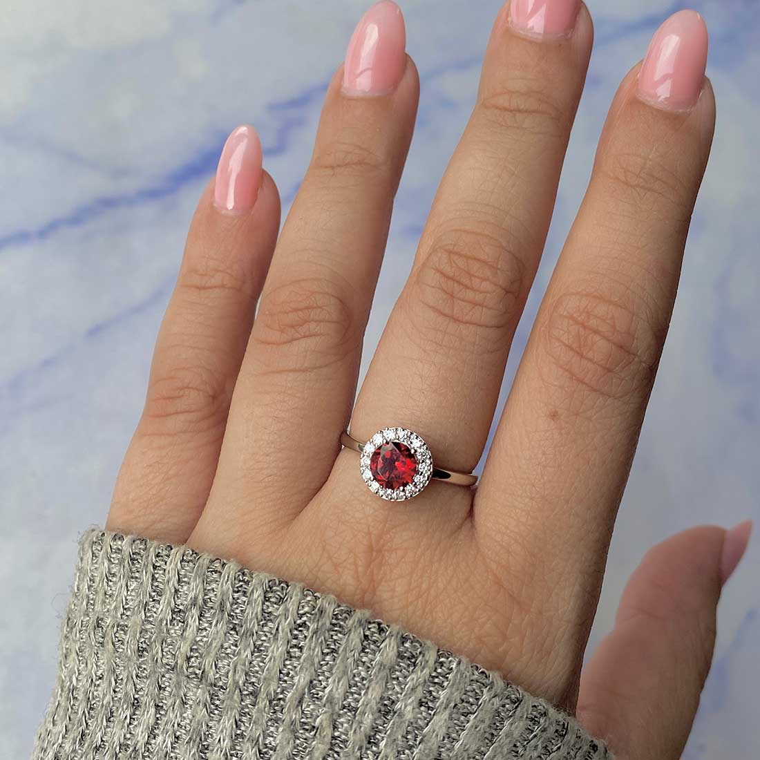 Dainty Garnet Ring | Buy Dainty Garnet Gemstone Rings Online in USA at ...