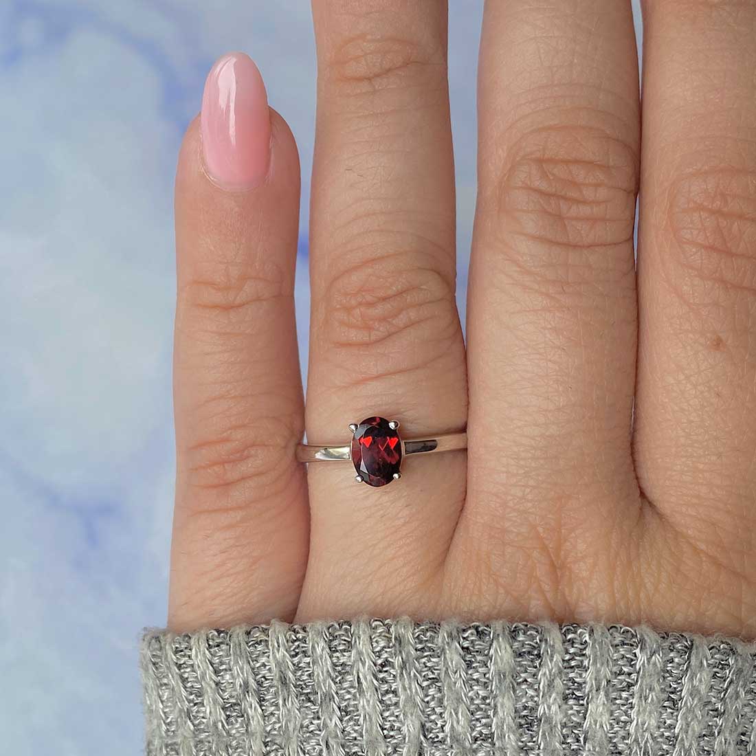 Dainty Garnet Ring | Buy Dainty Garnet Gemstone Rings Online in USA at ...