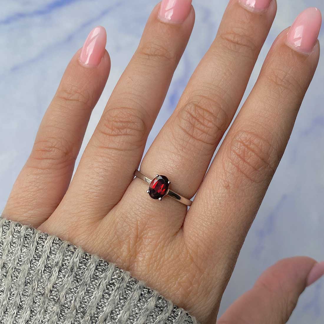 Dainty Garnet Ring | Buy Dainty Garnet Gemstone Rings Online in USA at ...
