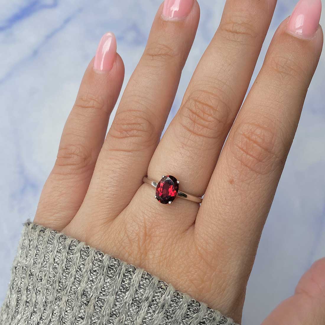 Dainty Garnet Ring | Buy Dainty Garnet Gemstone Rings Online in USA at ...