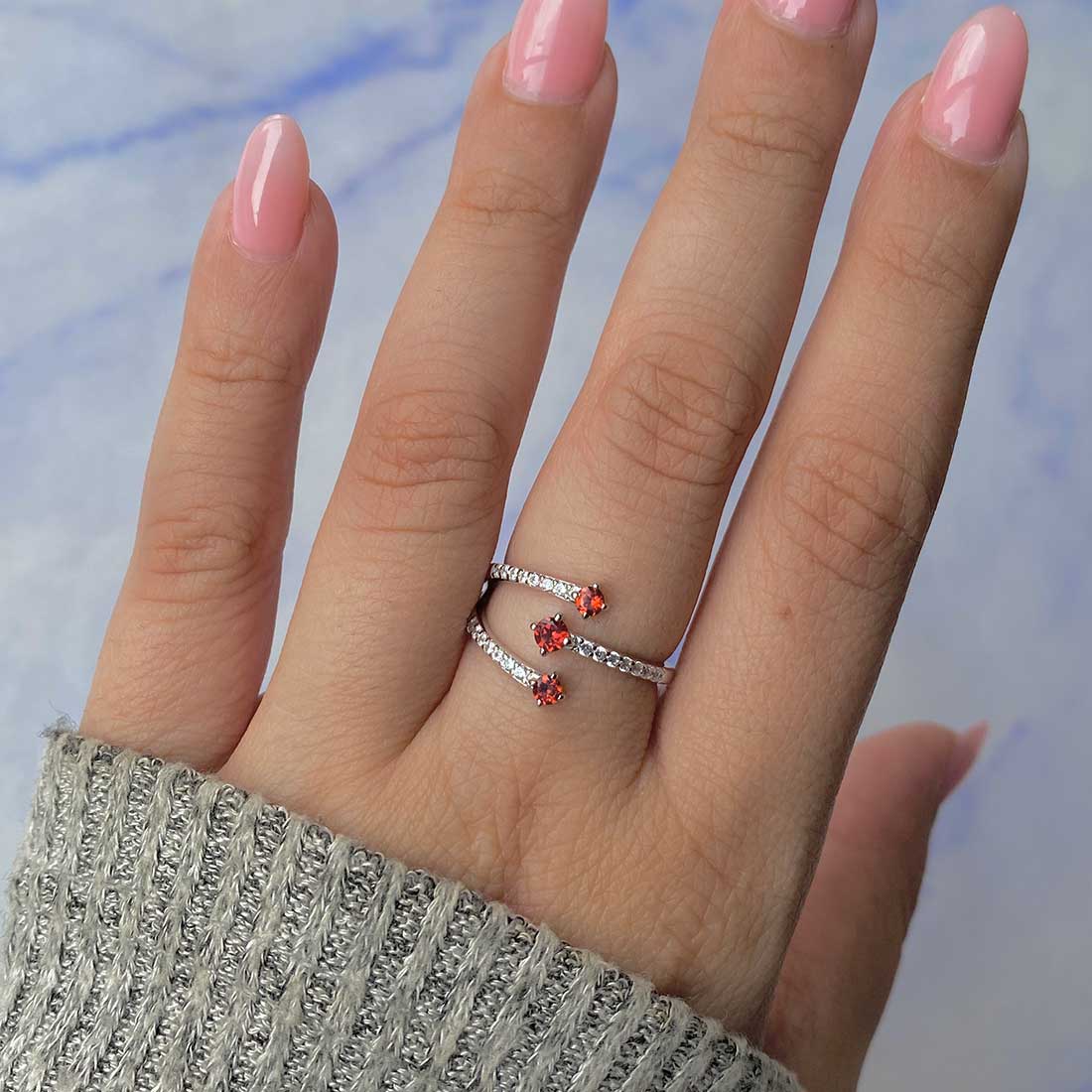 Dainty Garnet Ring | Buy Dainty Garnet Gemstone Rings Online in USA at ...