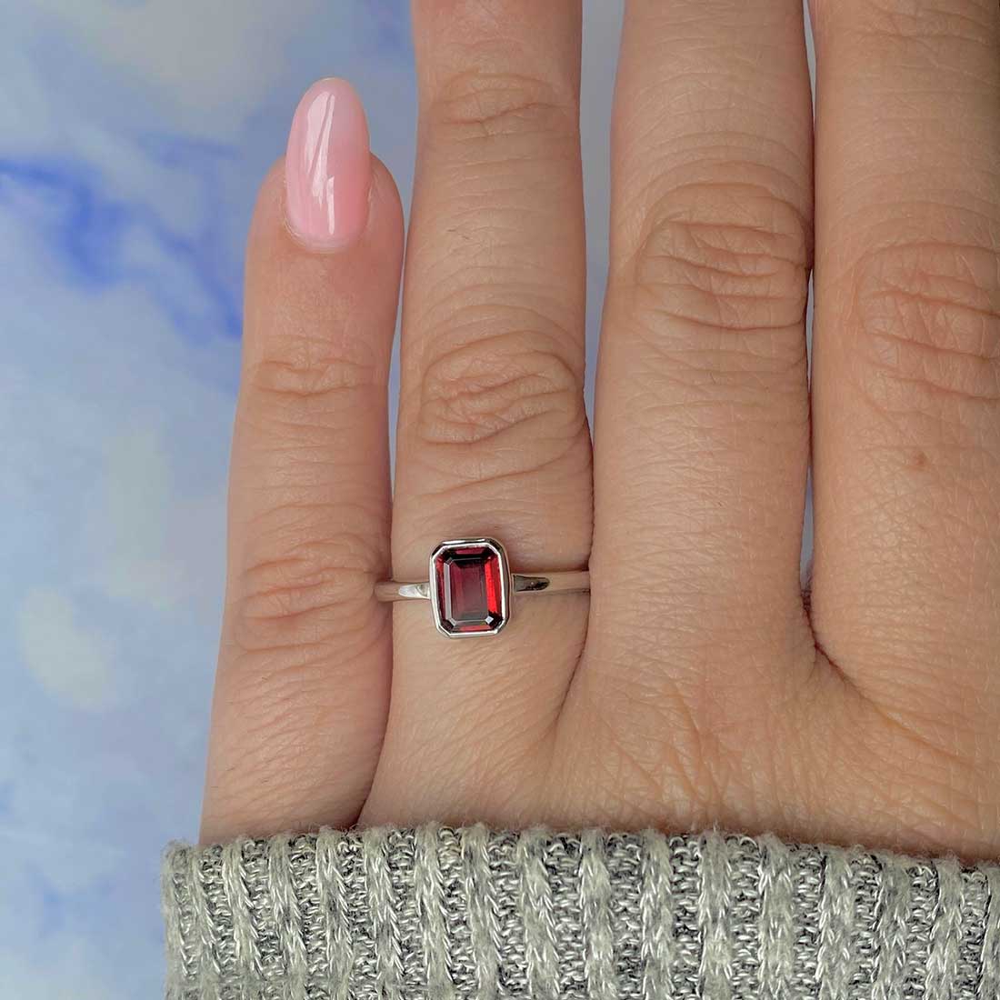 Dainty Garnet Ring | Buy Dainty Garnet Gemstone Rings Online in USA at ...