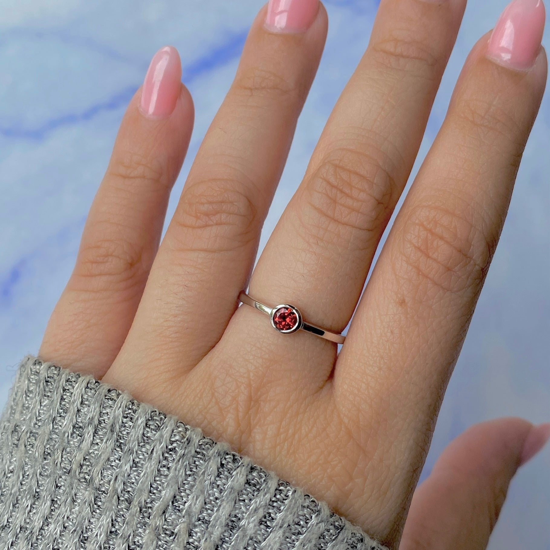 Dainty Garnet Ring | Buy Dainty Garnet Gemstone Rings Online in USA at ...