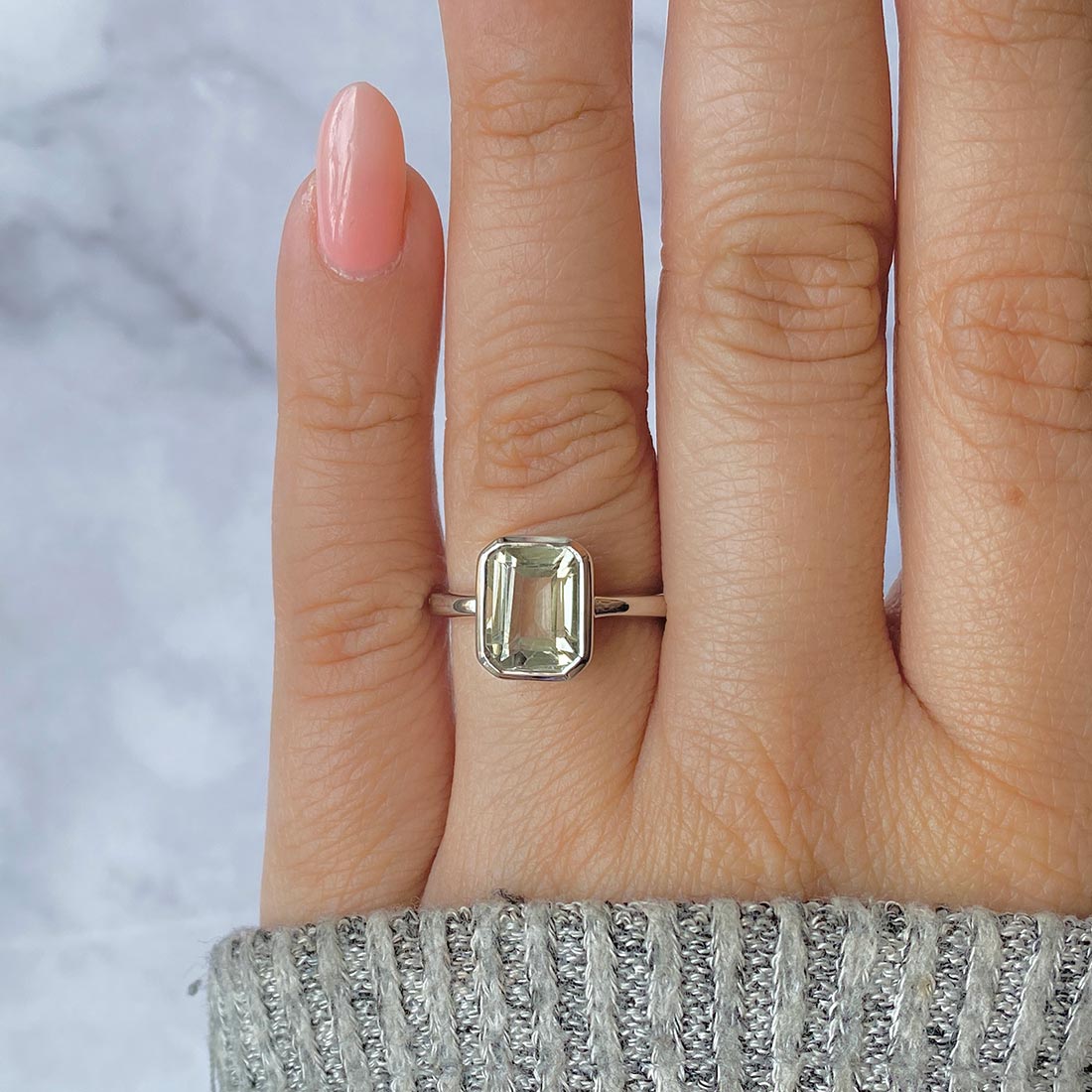 Dainty Green Amethyst Rings | Buy Silver Dainty Green Amethyst Rings Online – Sagacia Jewelry