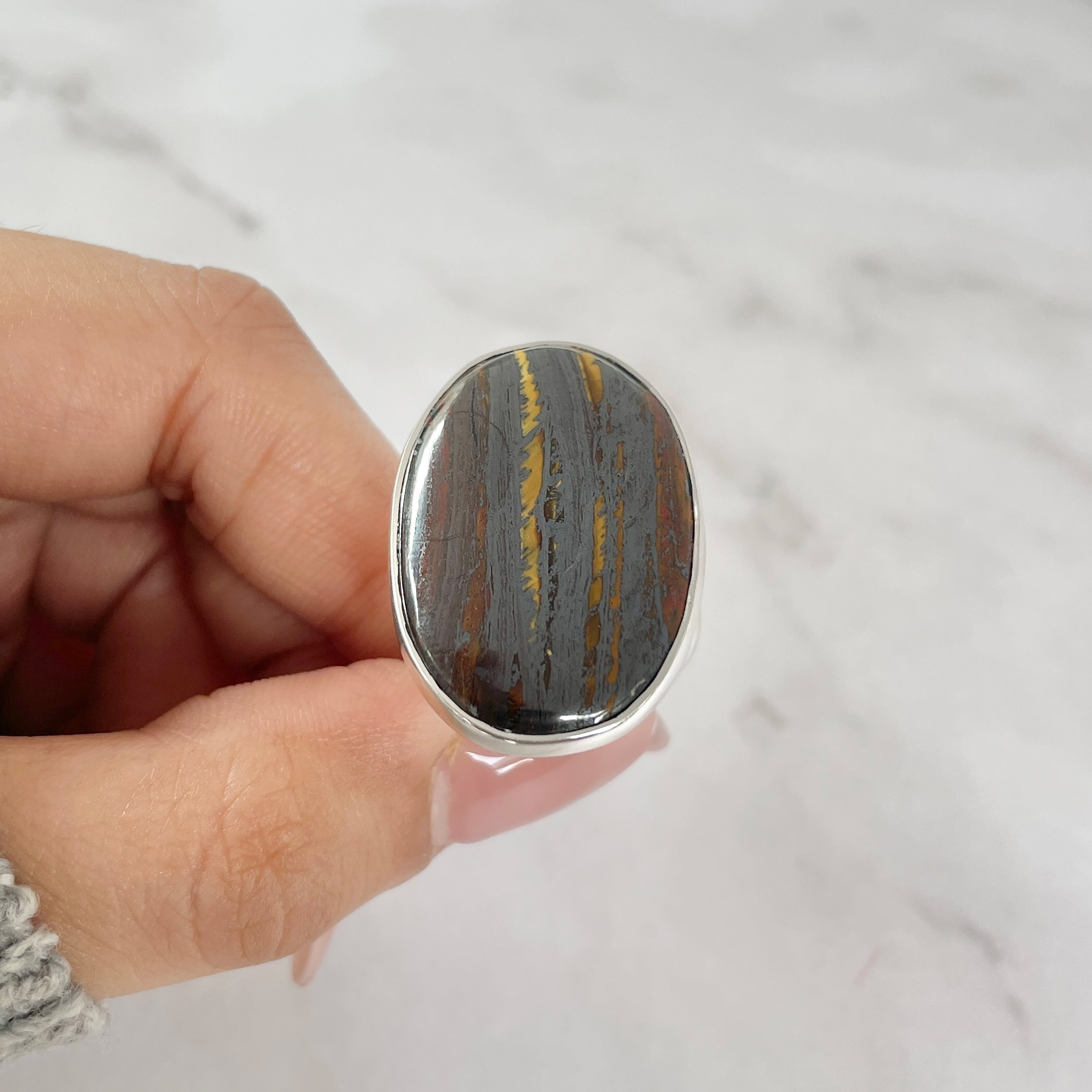 Iron Tiger Eye Ring-(ITE-R-17.) – Sagacia Jewelry