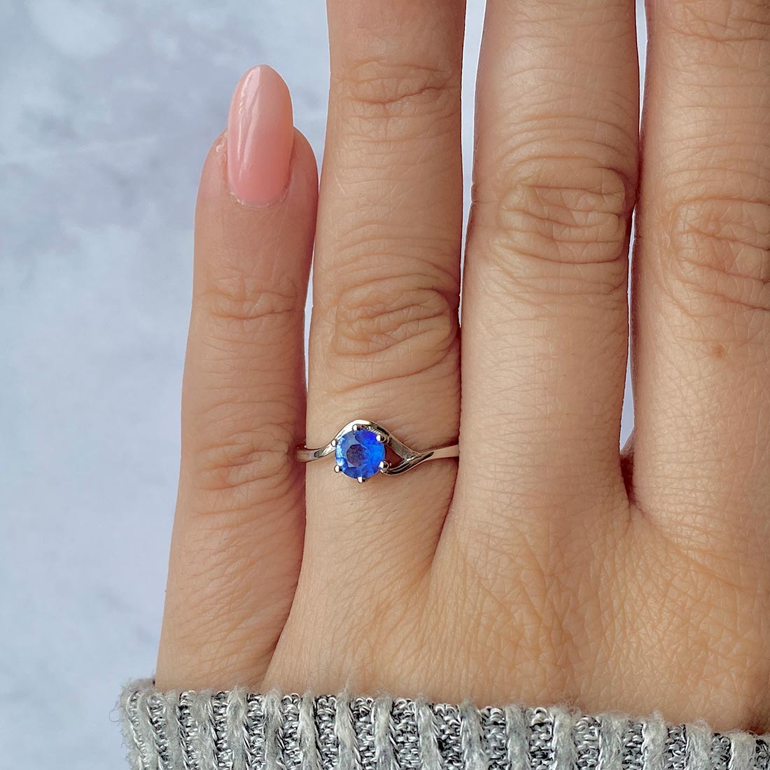 Dainty Blue Kyanite Rings | Buy Silver Blue Kyanite Ring Online for ...