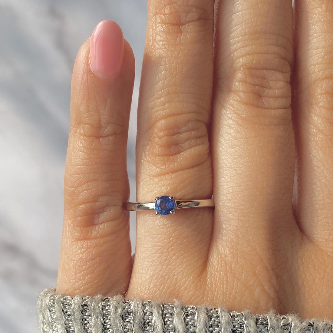 Dainty Blue Kyanite Rings | Buy Silver Blue Kyanite Ring Online for ...