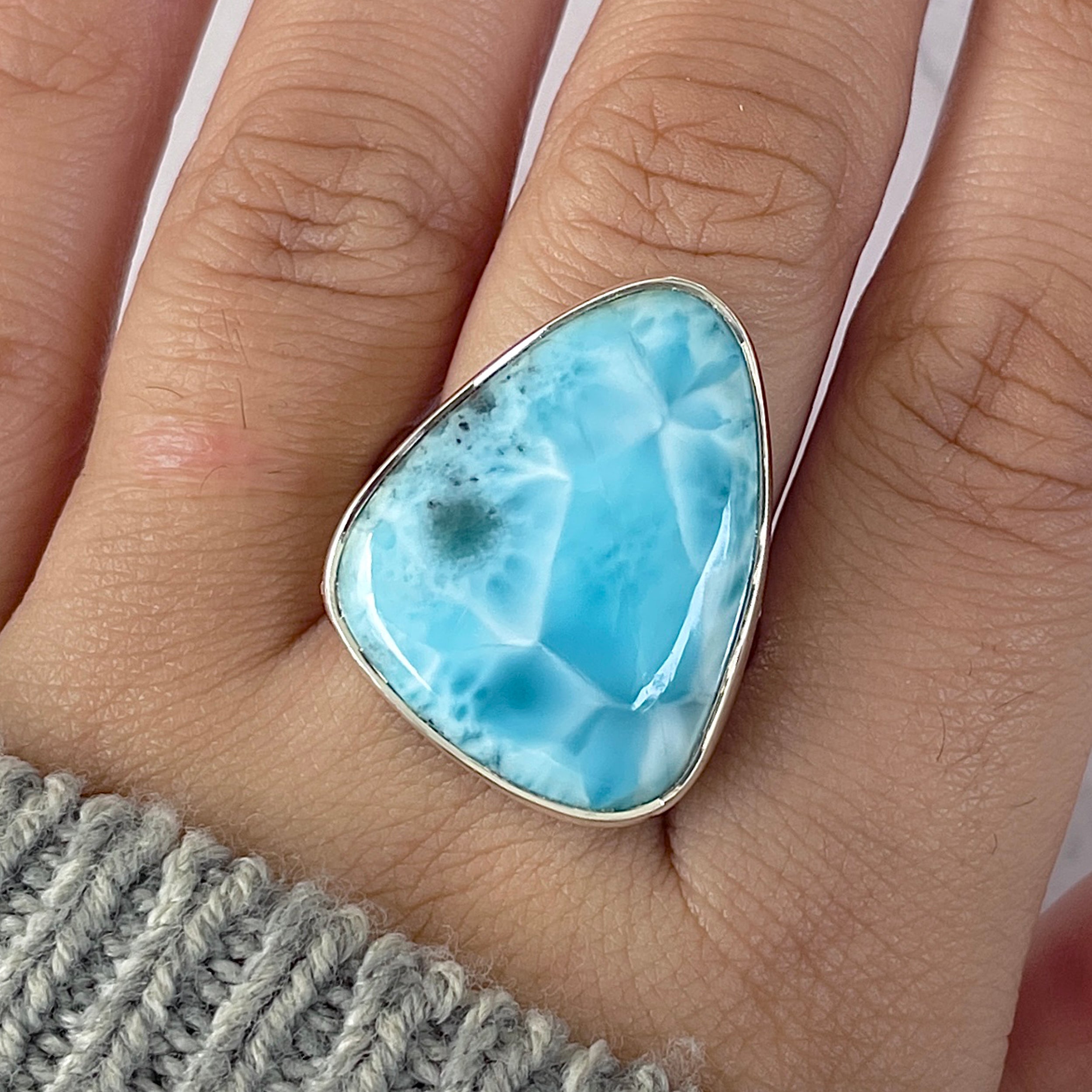 Larimar Rings in Sterling Silver | Buy Larimar Ring Online In USA ...