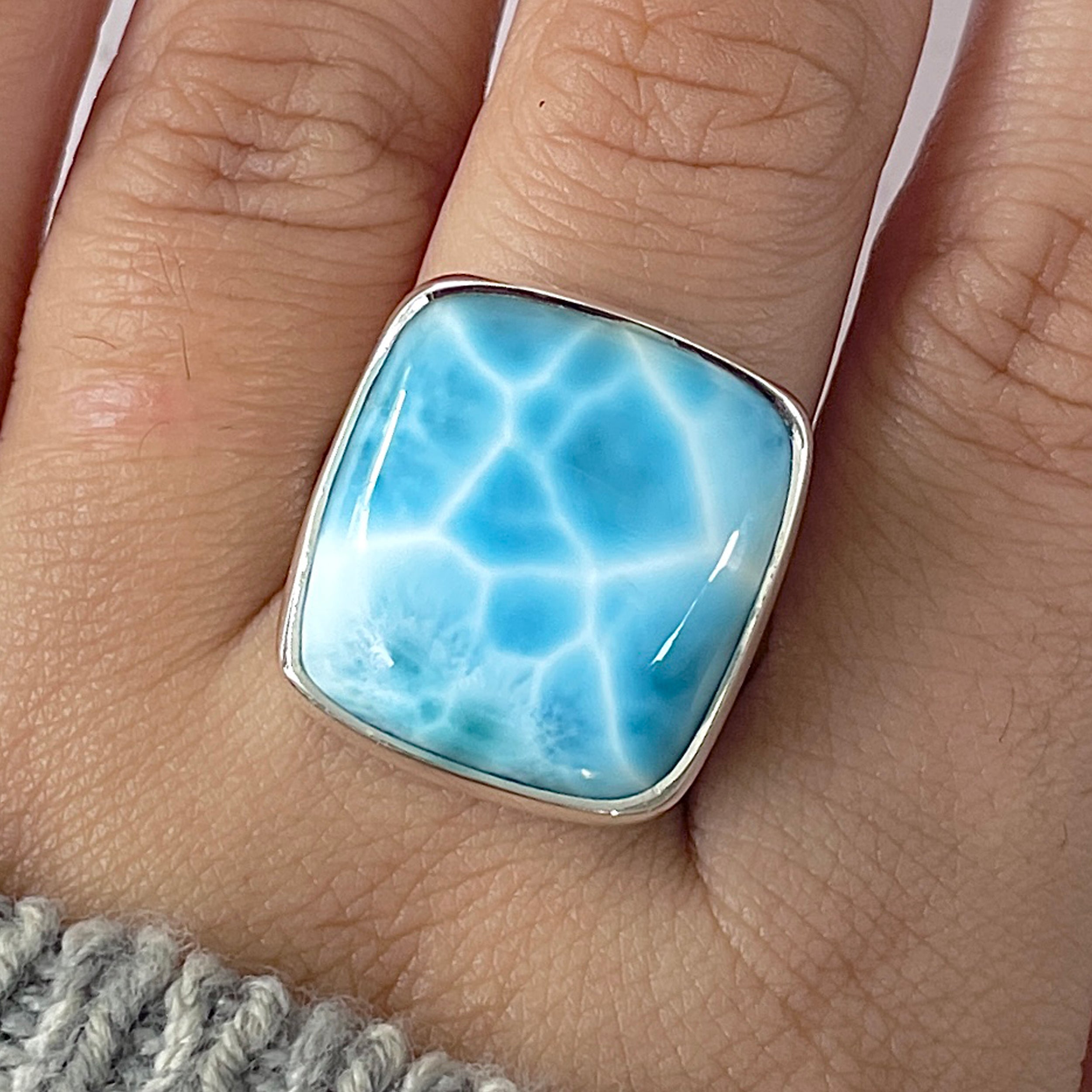 Larimar Rings in Sterling Silver | Buy Larimar Ring Online In USA ...