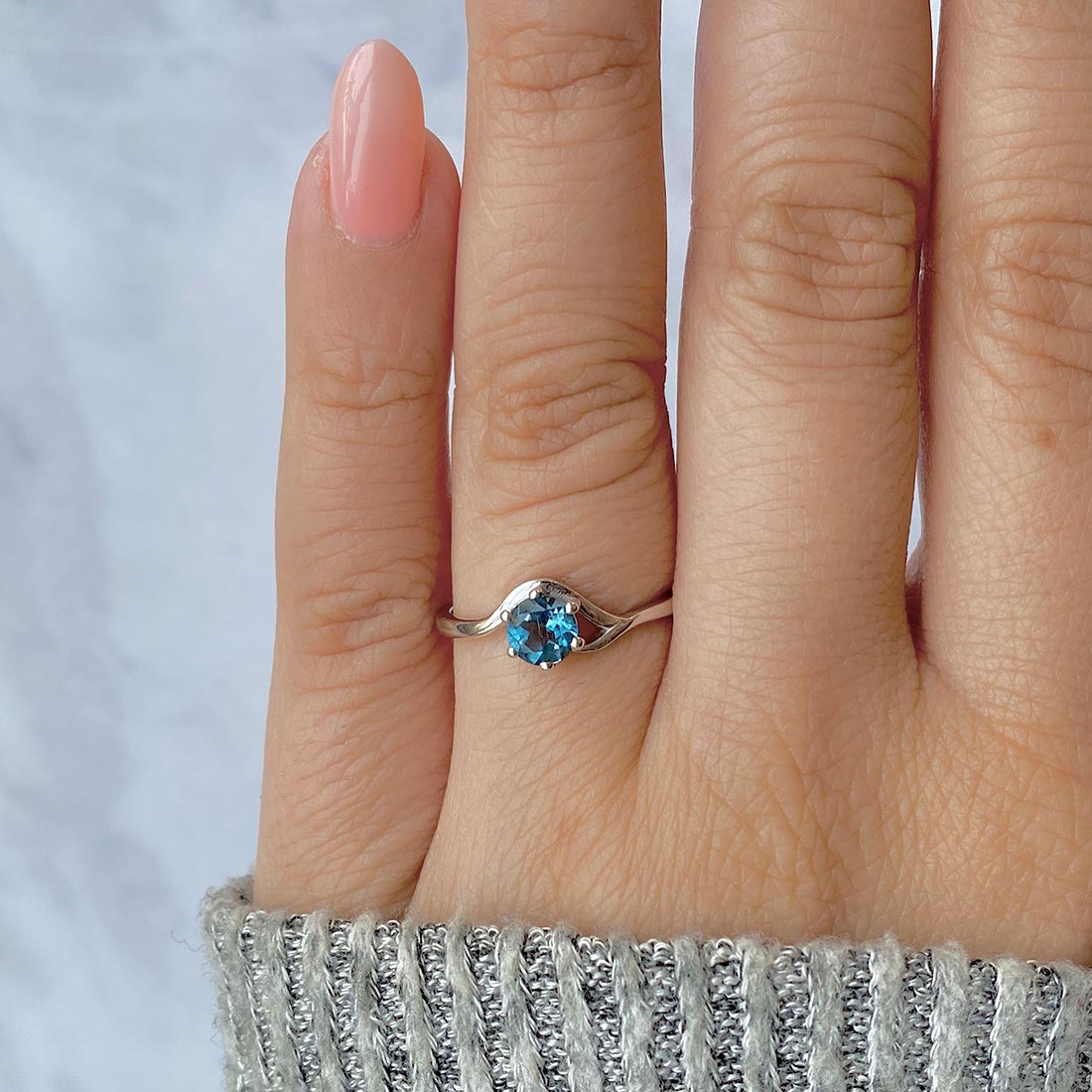 Dainty London Blue Topaz Rings | Buy London Blue Topaz Ring Online in ...