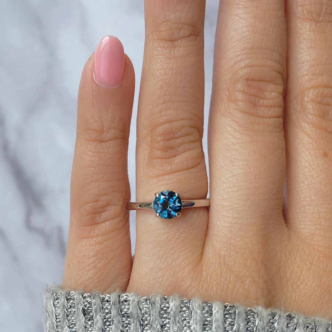 Dainty London Blue Topaz Rings | Buy London Blue Topaz Ring Online in ...