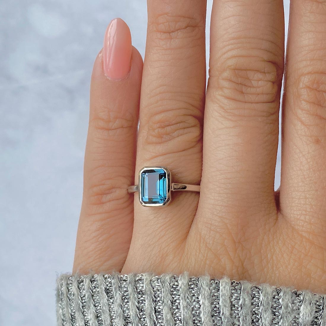 Dainty London Blue Topaz Rings | Buy London Blue Topaz Ring Online in ...