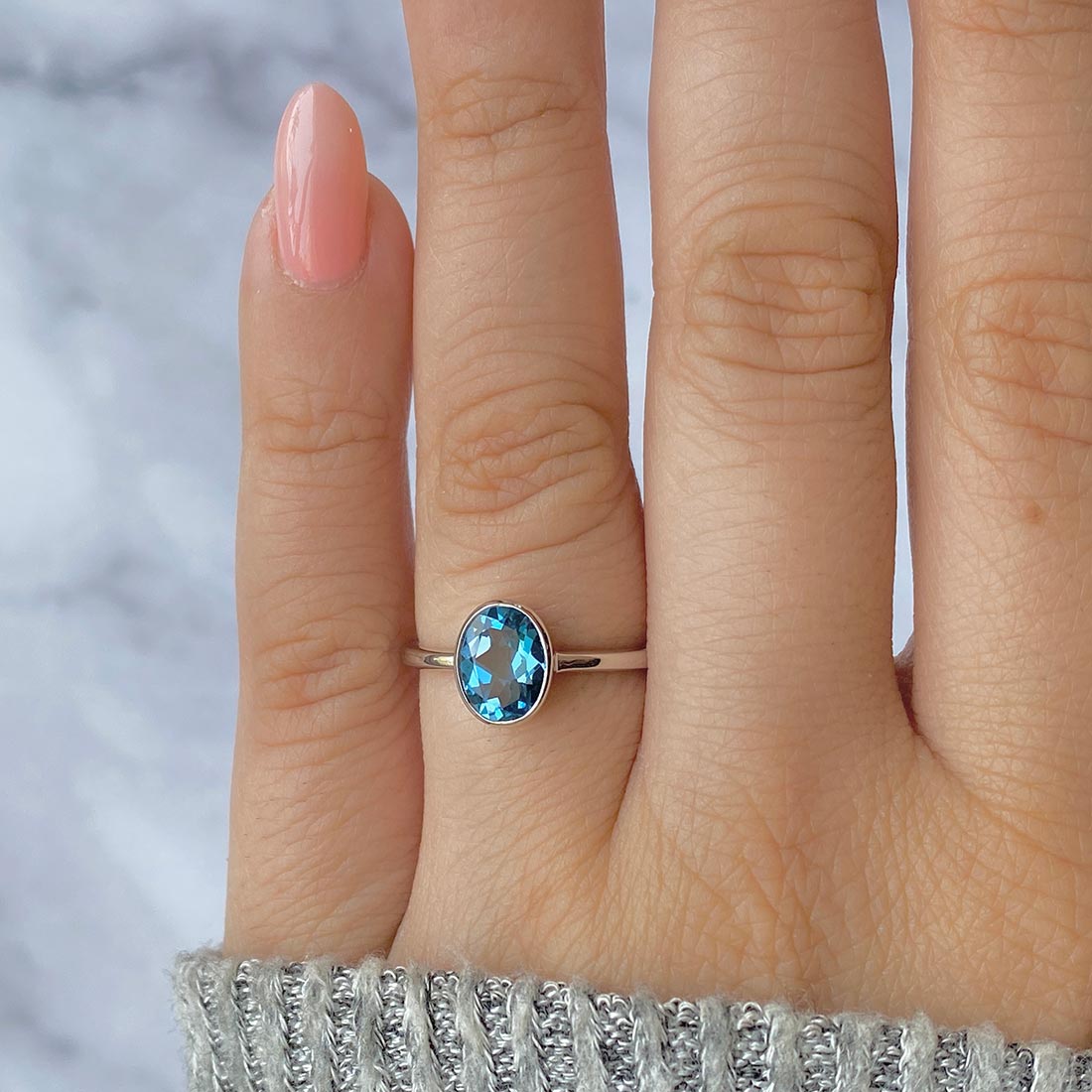 Dainty London Blue Topaz Rings | Buy London Blue Topaz Ring Online in ...
